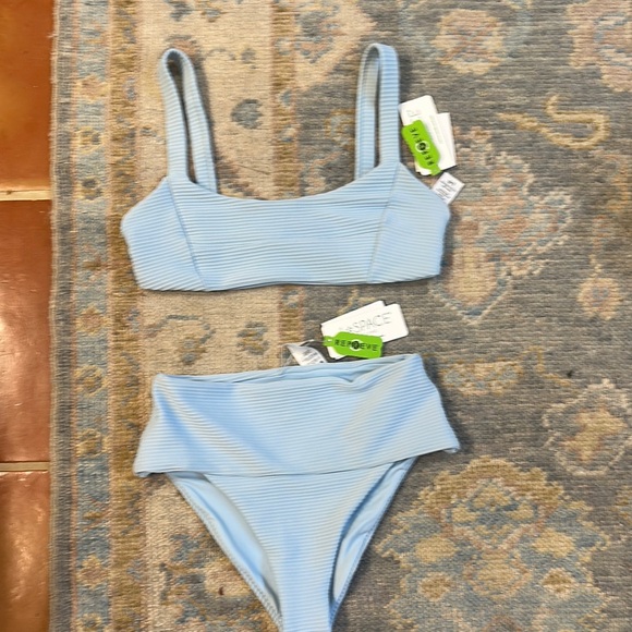 l*space | Swim | Lspace Light Blue Ribbed Bikini Set | Poshmark